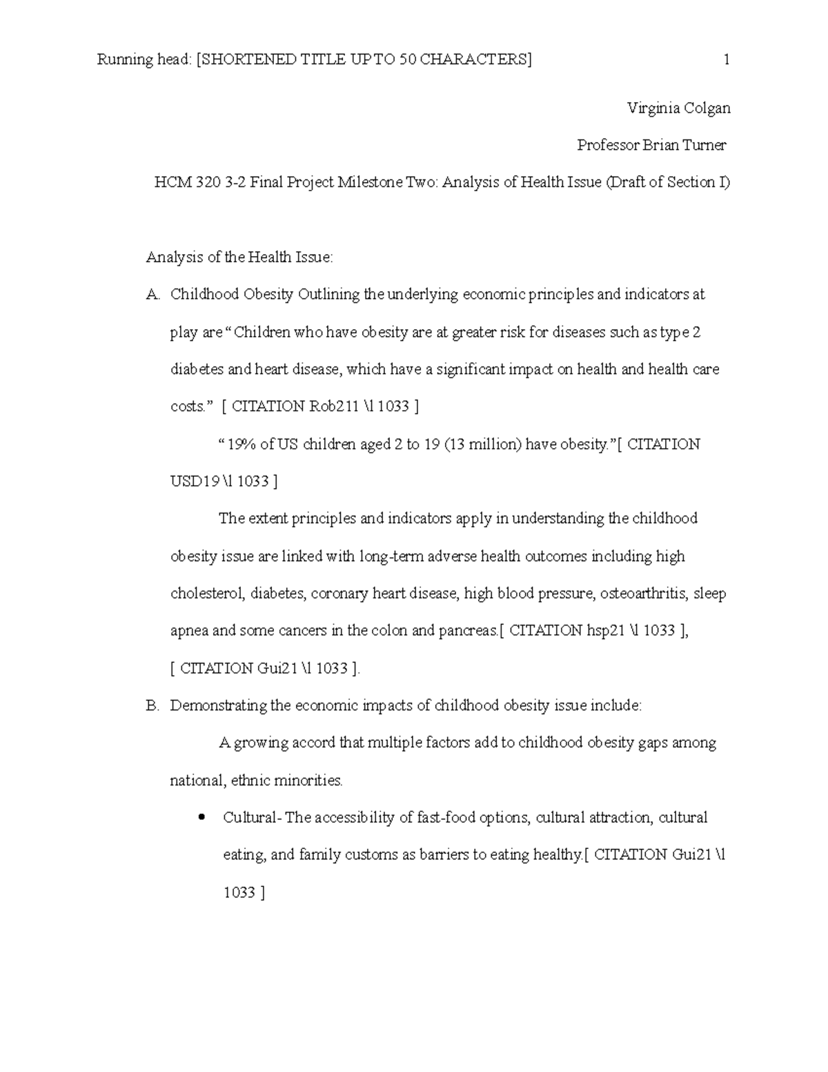 HCM 320 Final Project Milestone 2: Childhood Obesity Analysis - Studocu