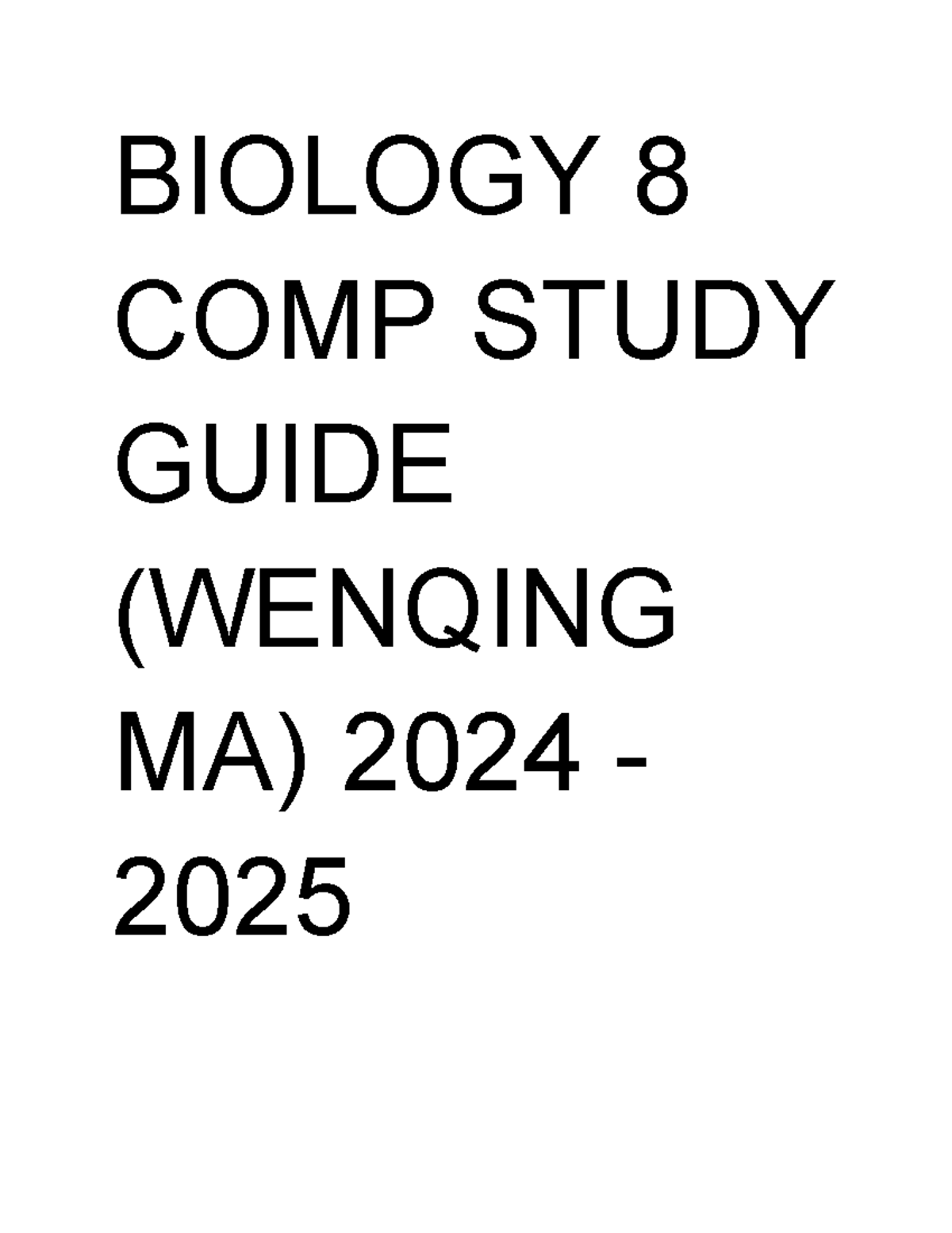 Biology 8 Comprehensive Study Guide: Unit 1 - Experimental Design (2024 ...