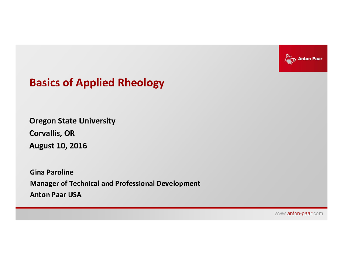 Applied Rheology Basics: Understanding Viscosity and Flow Properties ...