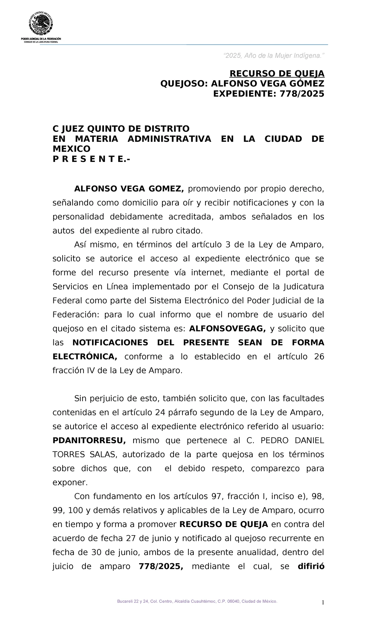 Análisis del Tercero Interesado en Amparo - CSP 0097 - G-8501 - Studocu