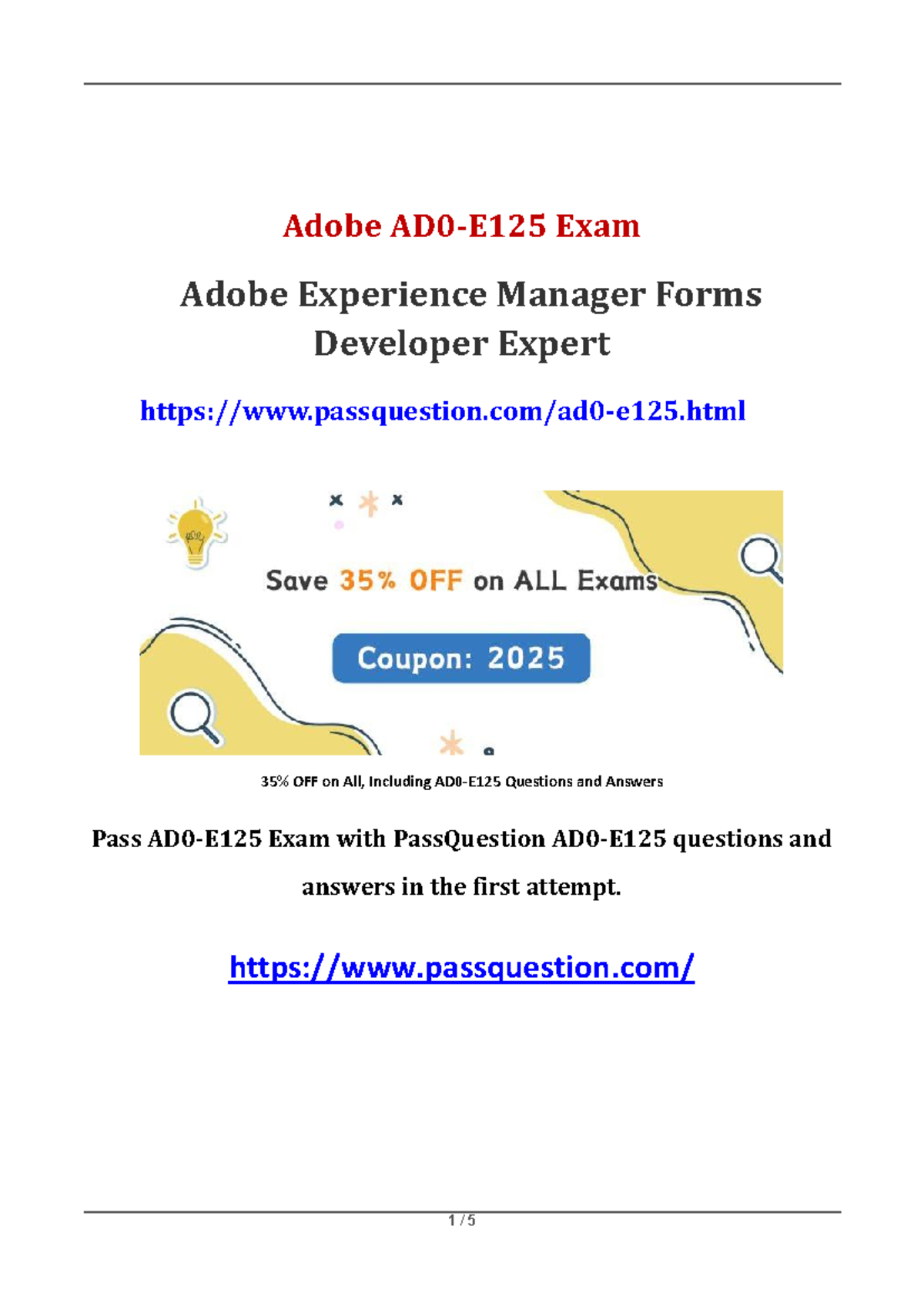 AEM Forms Developer Expert AD0-E125 Final Exam Questions & Answers ...