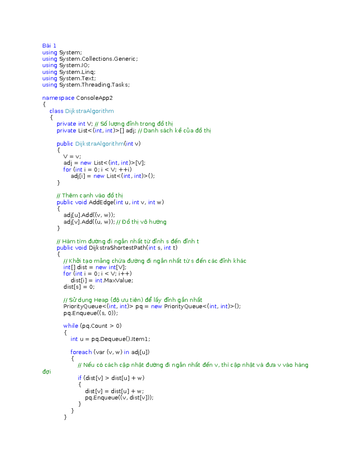 22DH112995 BT7 - Bài 1 using System; using System.Collections; using ...