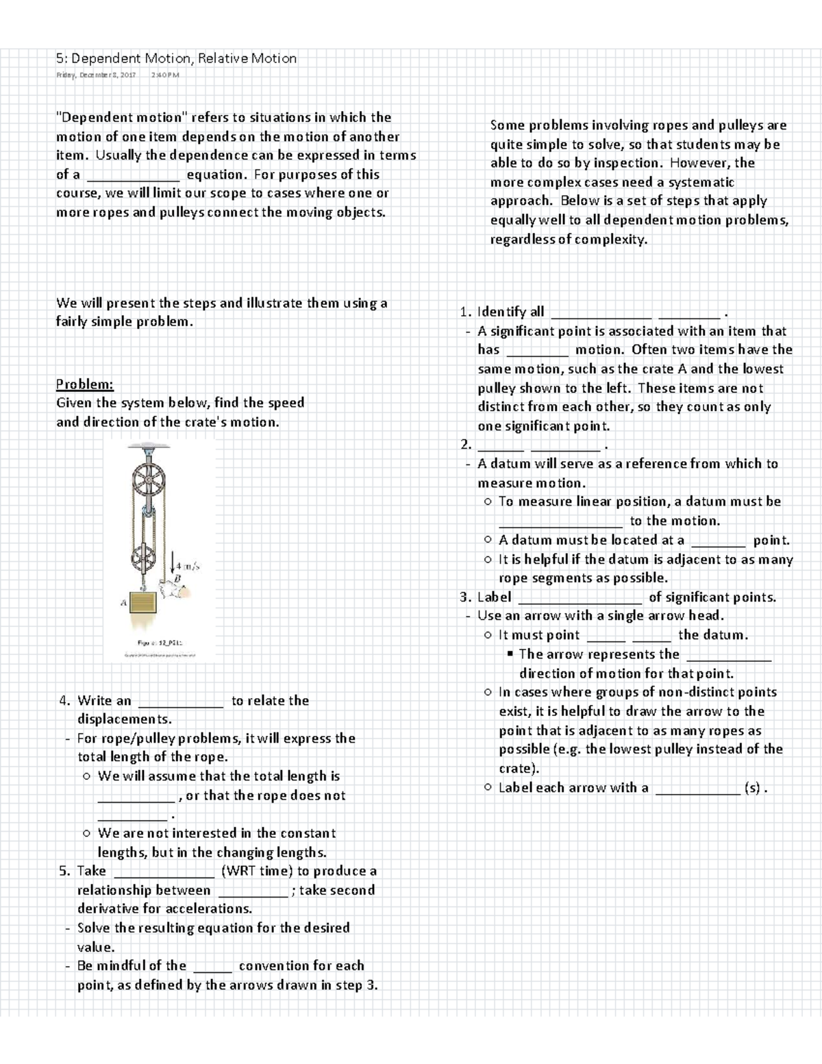 Dependent and Relative Motion Concepts - MEMT203 Lecture Notes - Studocu