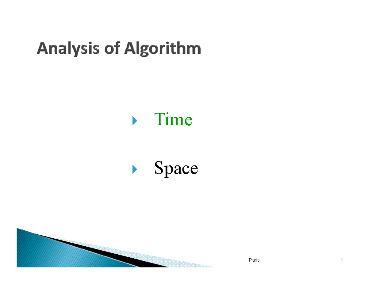 02 Insertion Sort Analysis - Time Time Space Paris How to analyze the ...