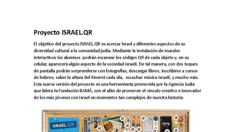 Proyecto ISRAEL.QR: Explorando la Diversidad Cultural de Israel - Studocu