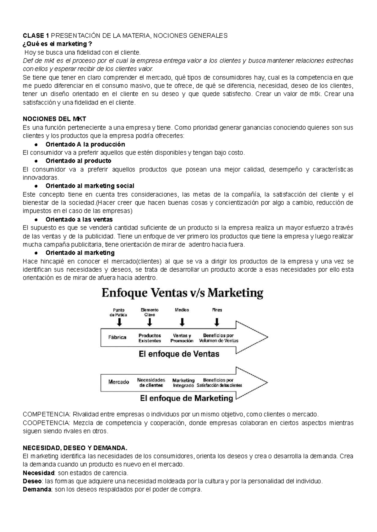 Marketing - Lo hice en base a los power y agregué cosas mínimas - CLASE ...