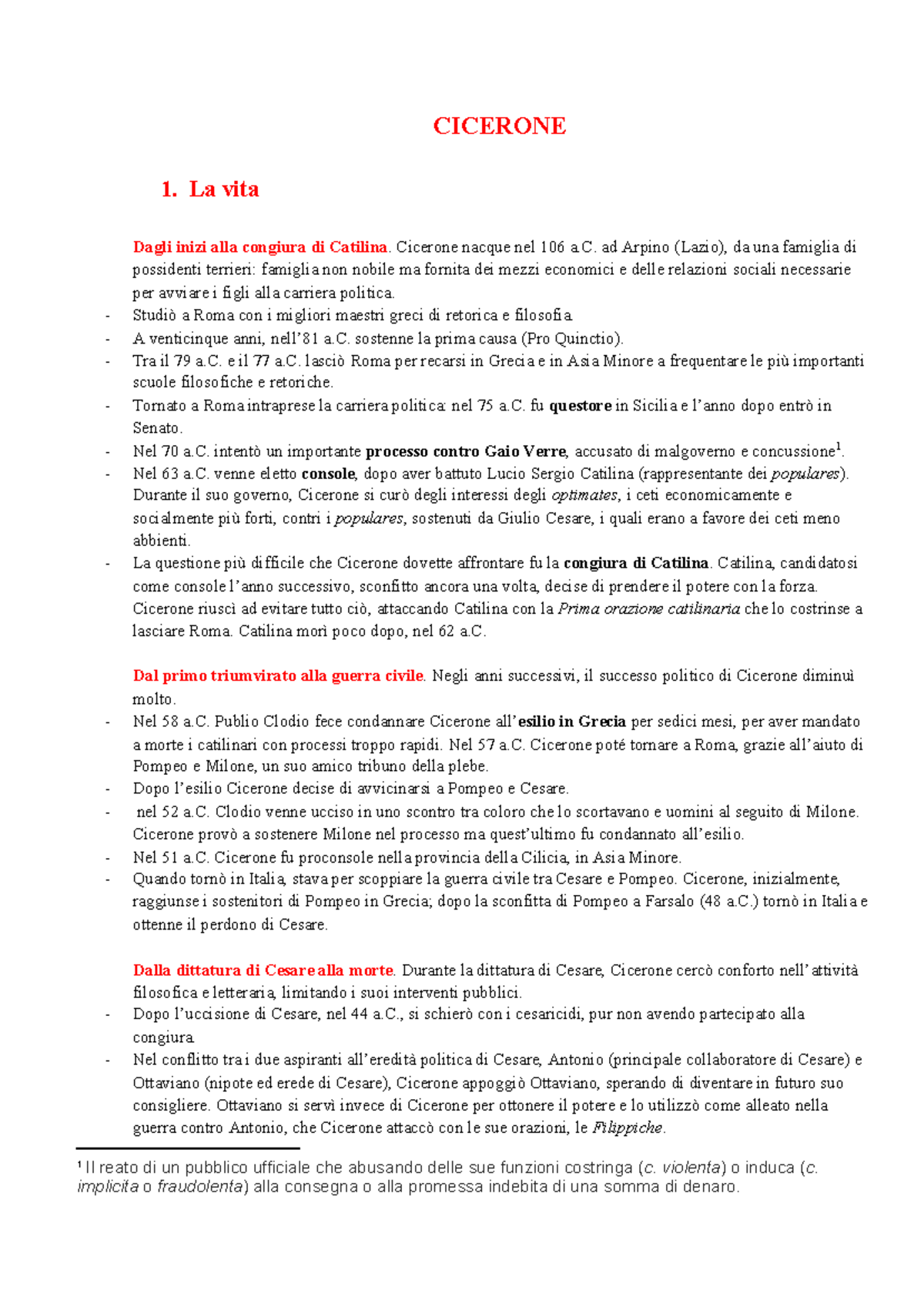 Cicerone - CICERONE 1. La vita Dagli inizi alla congiura di Catilina ...