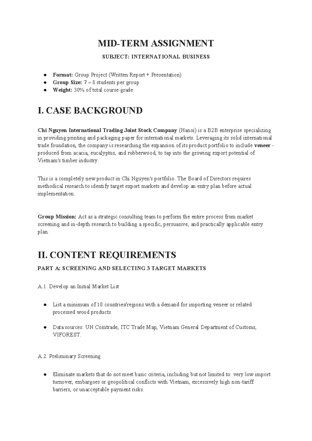 International Business Group Project: Market Entry Plan & Research ...