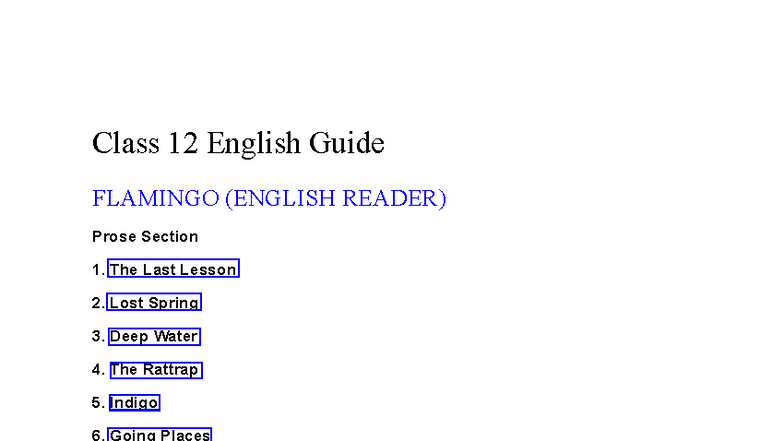 Class 12 English Notes: Prose & Poetry Analysis from FLAMINGO & VISTAS ...