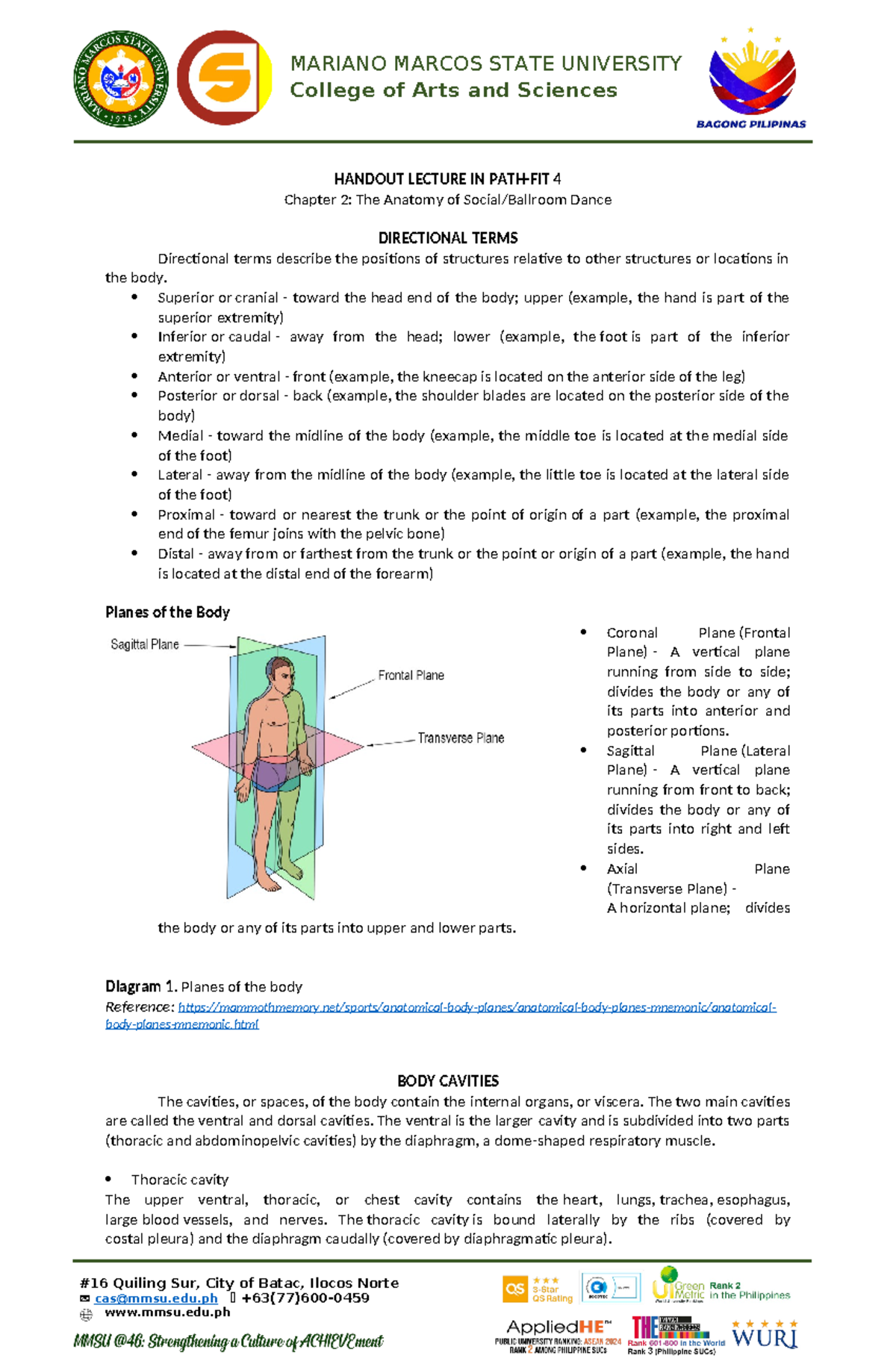 Handout Pathfit 4 Chapter 2 - College of Arts and Sciences #16 Quiling ...