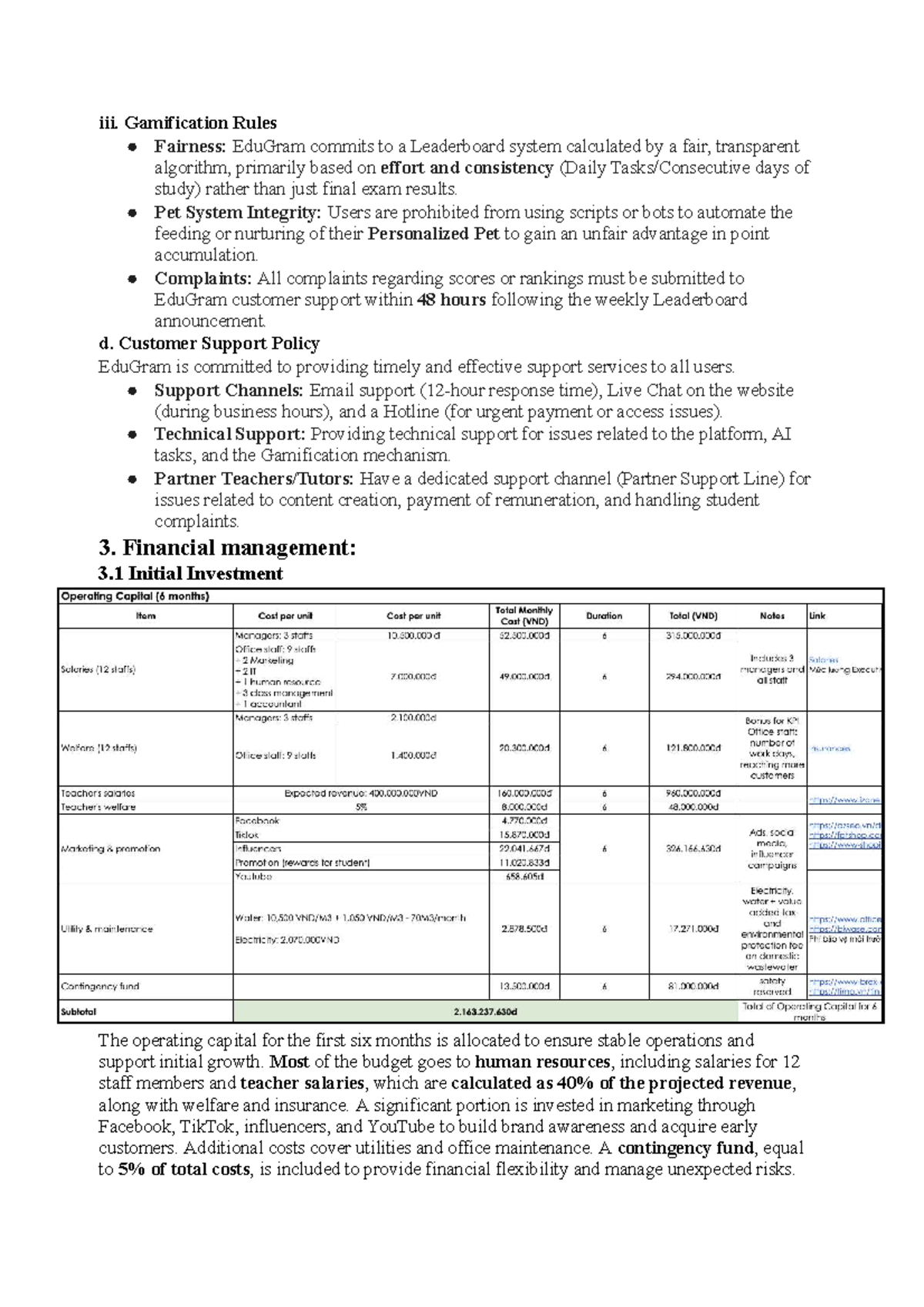 EduGram Financial Management Overview: Investment, Expenses & Profit ...