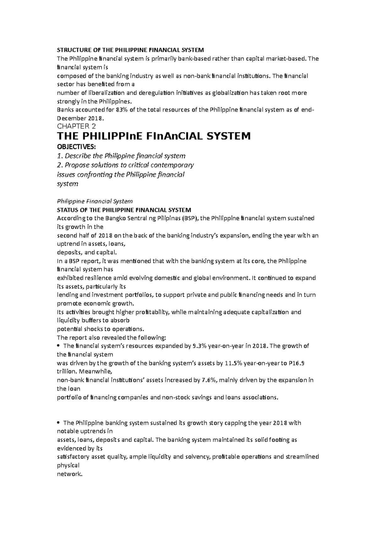 Structure of the Philippine Financial System: A Comprehensive Overview ...