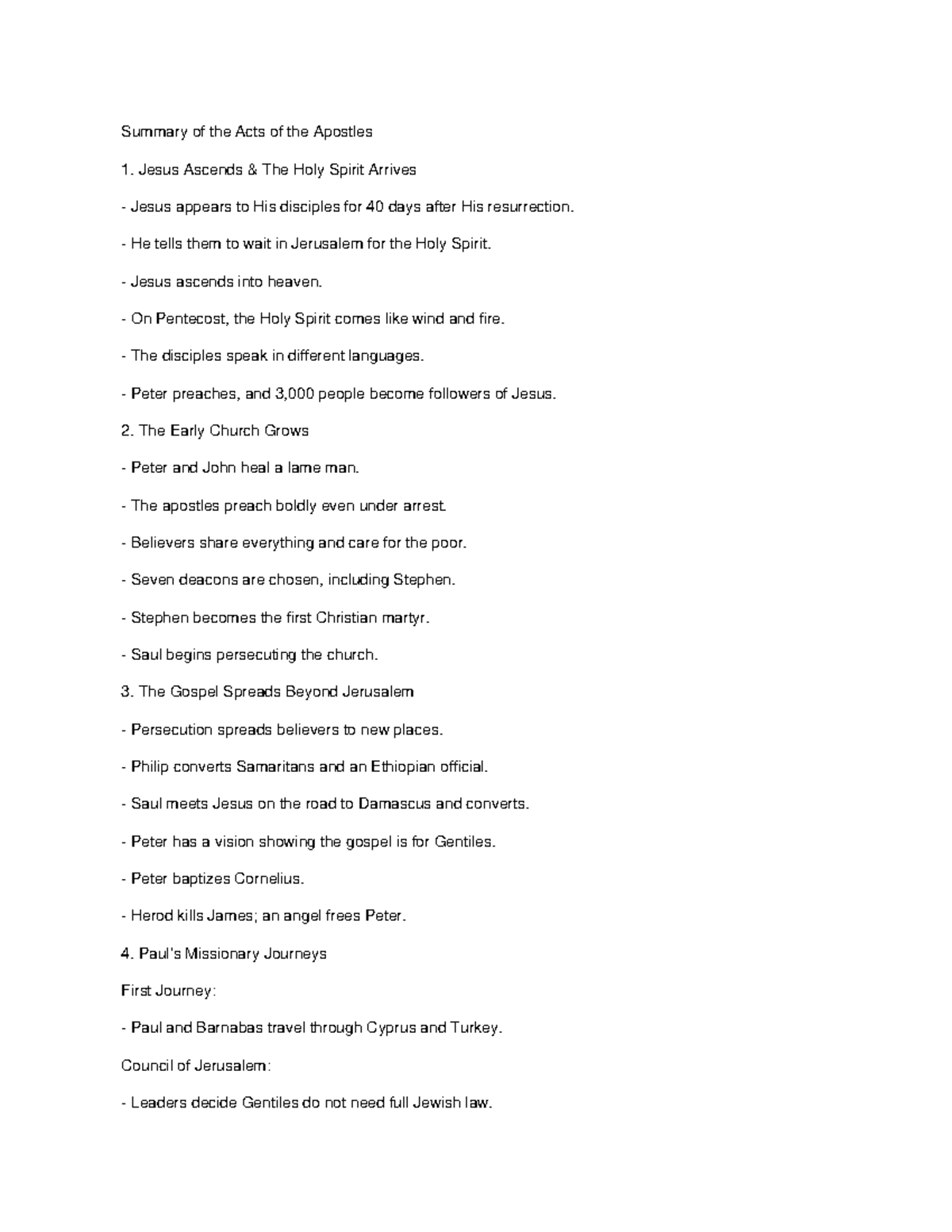 Acts Summary - Apostles: Key Events and Growth of the Early Church ...