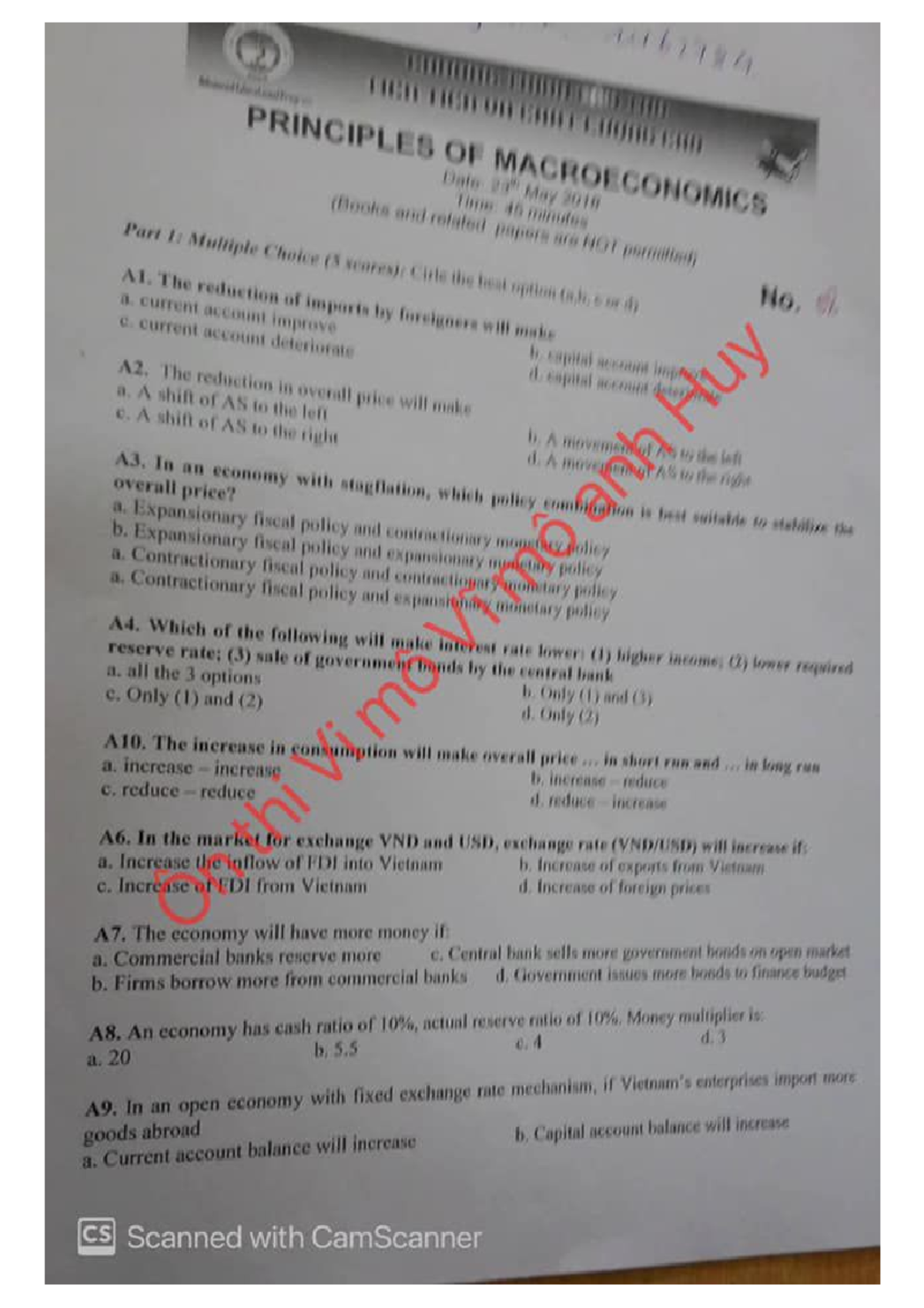 4467784 PRINCIPLES OF MACROECONOMICS Final Exam Review Notes - Studocu
