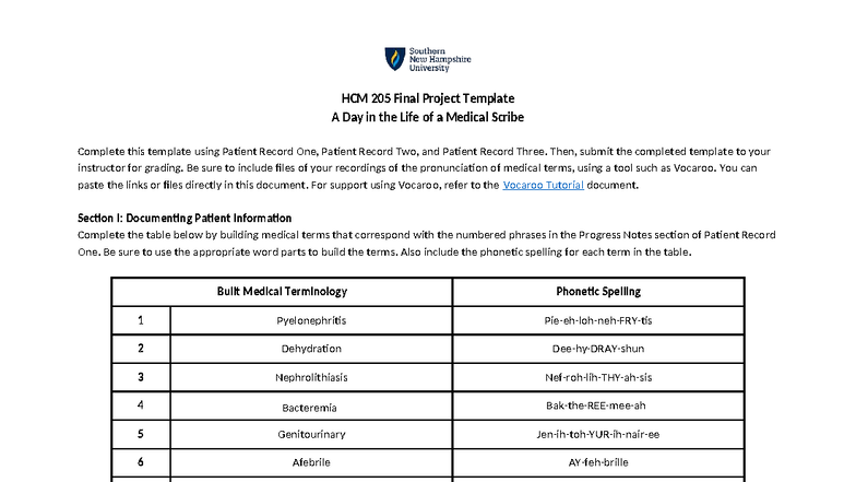 HCM 205 Final Project: A Day in the Life of a Medical Scribe - Studocu
