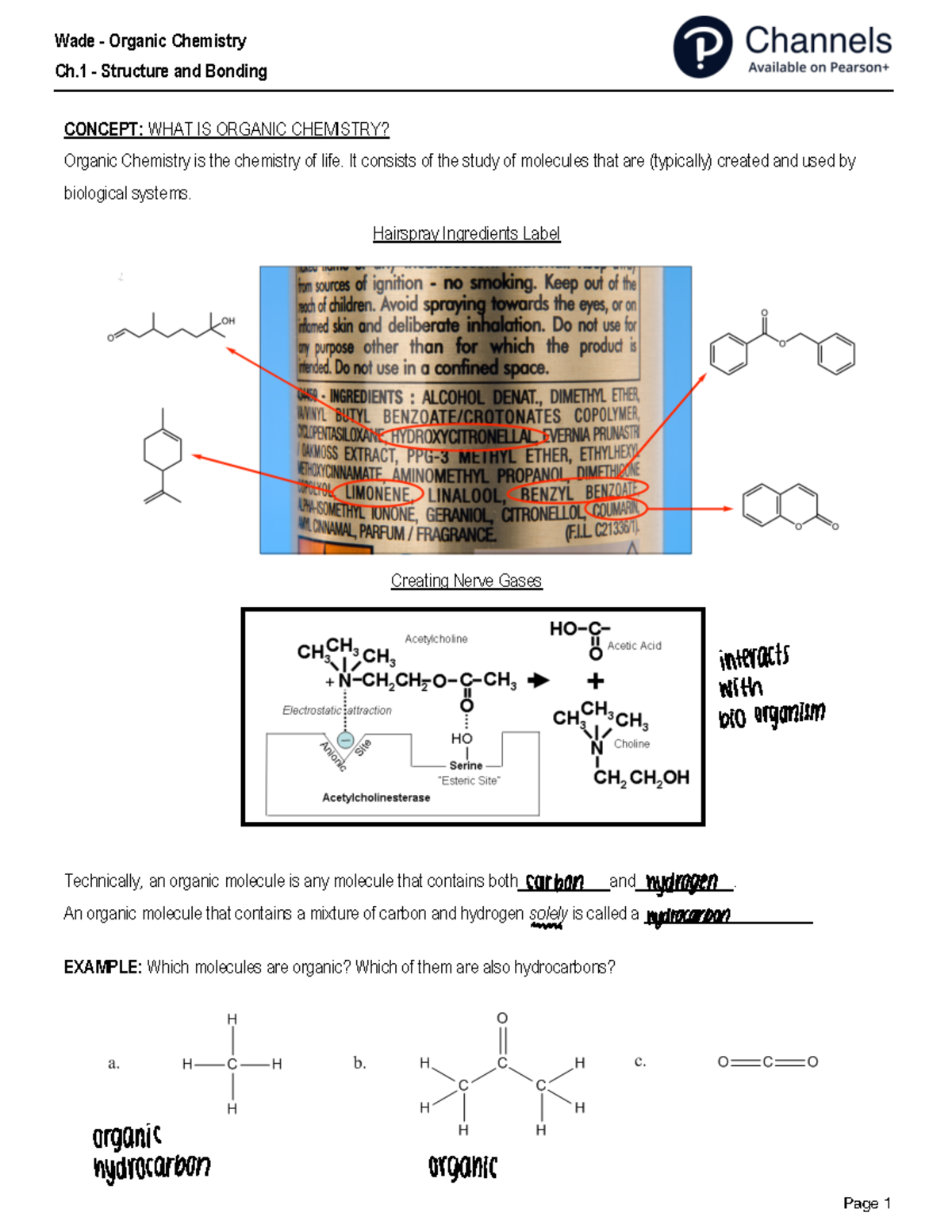 Organic Chem 101: Ch.1 Notes on Structure & Bonding Principles - Studocu