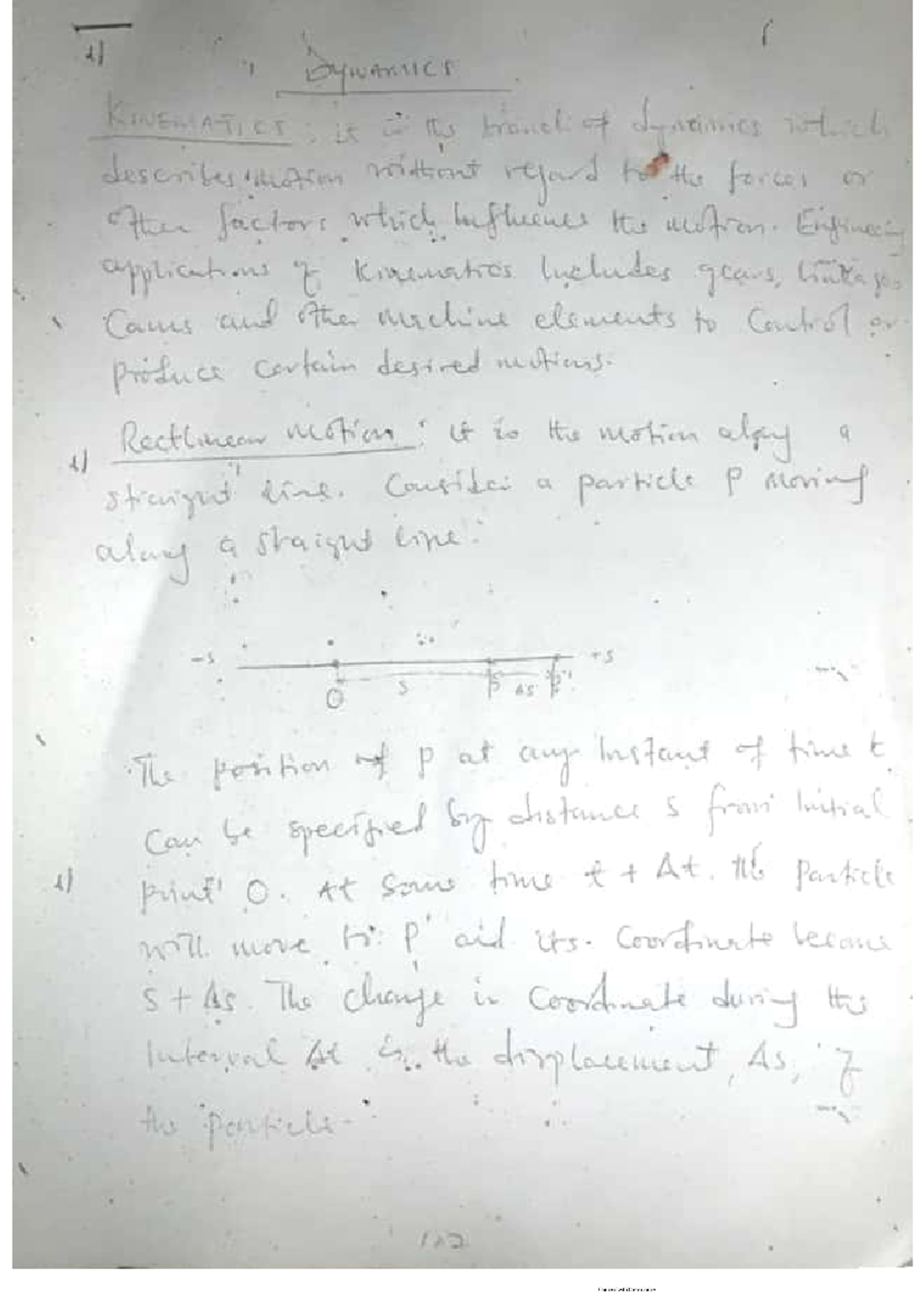 Kinematics in Applied Mechanics: Key Concepts and Equations - Studocu