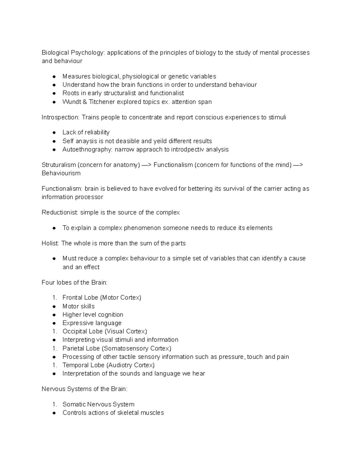 Chapter 1 & 2: Biological Psychology Insights - PSY 120 - Studocu