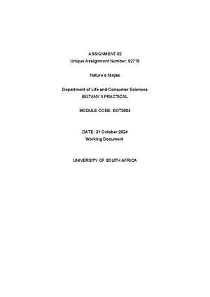 BOT2601 Assignment II S1 2025 Q - 1 Semester 1 Assignment 2 Read the article below and answer ...