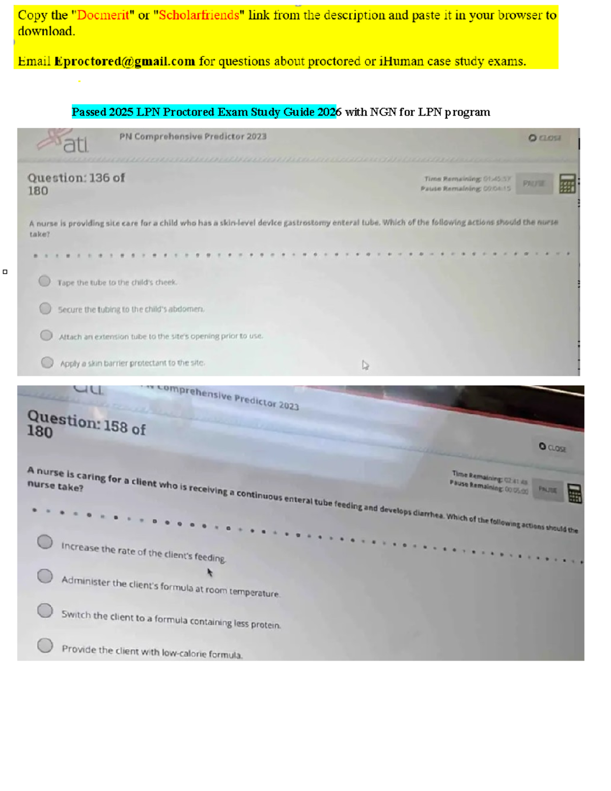 New 2026 ATI PN Proctored Exam Study Guide with NGN for LVN Program ...