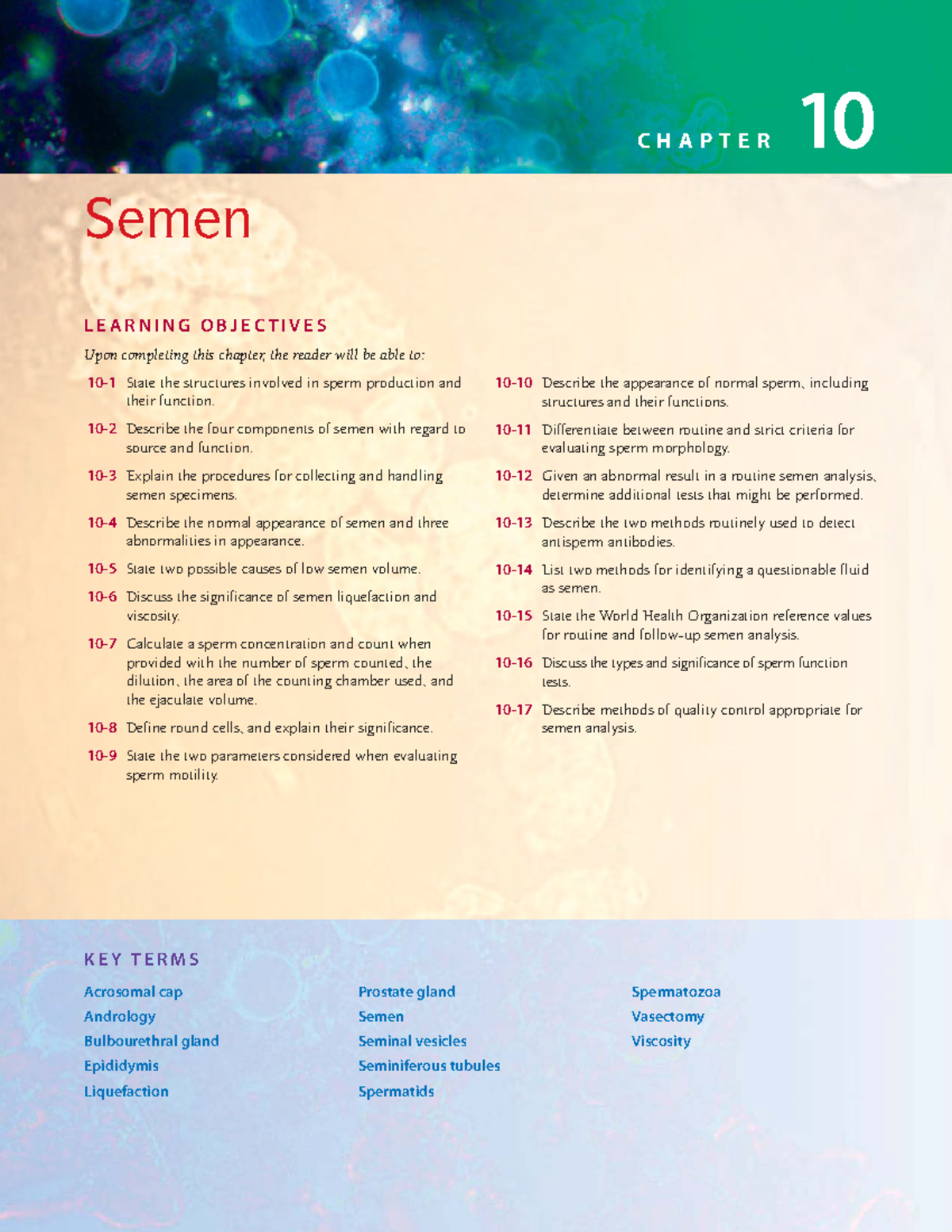 CHAPTER 10 Semen: Key Concepts and Analysis Techniques - Studocu