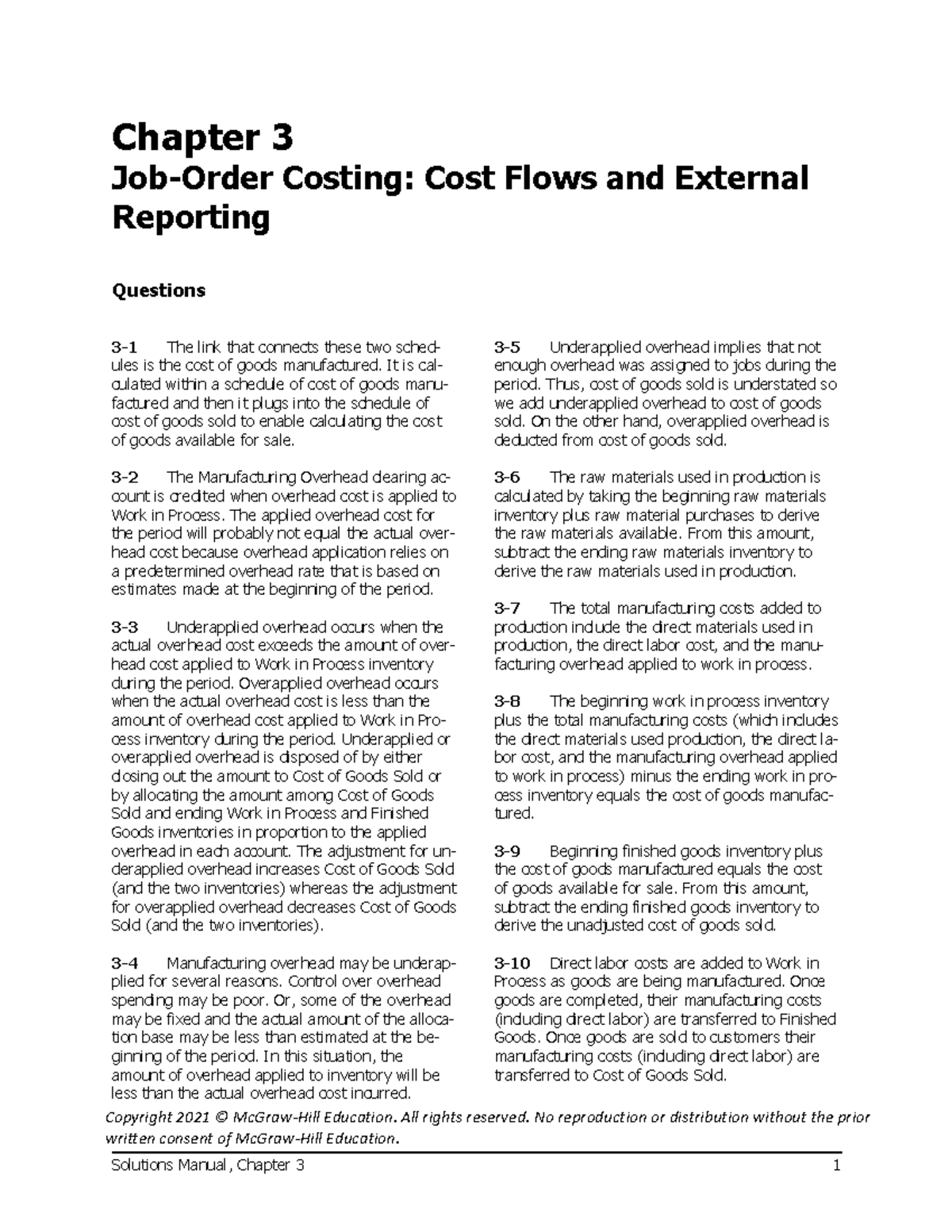Chapter 3 - solution sheet - Copyright 2021 © McGraw-Hill Education ...