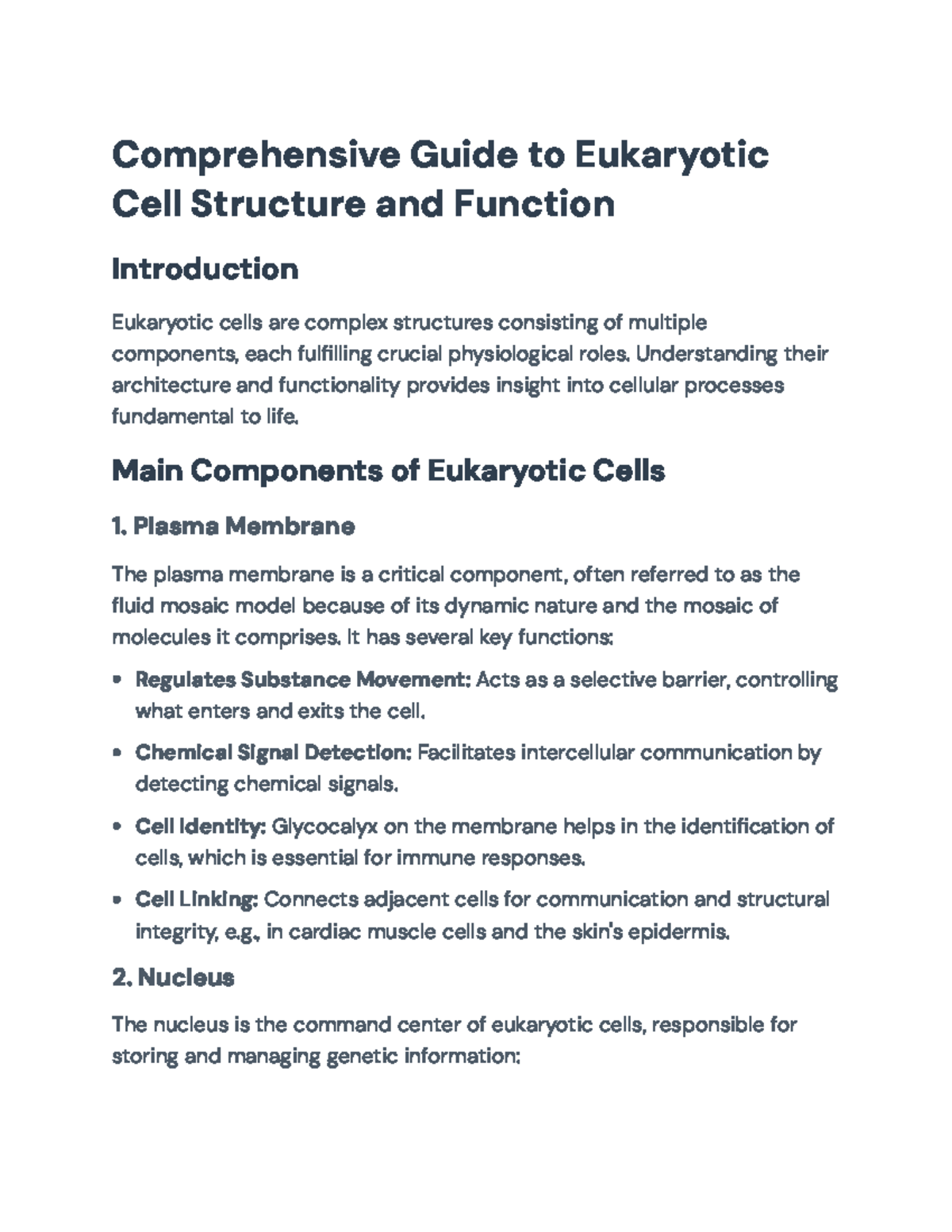 EUK 101: Comprehensive Guide to Eukaryotic Cell Structure and Function ...
