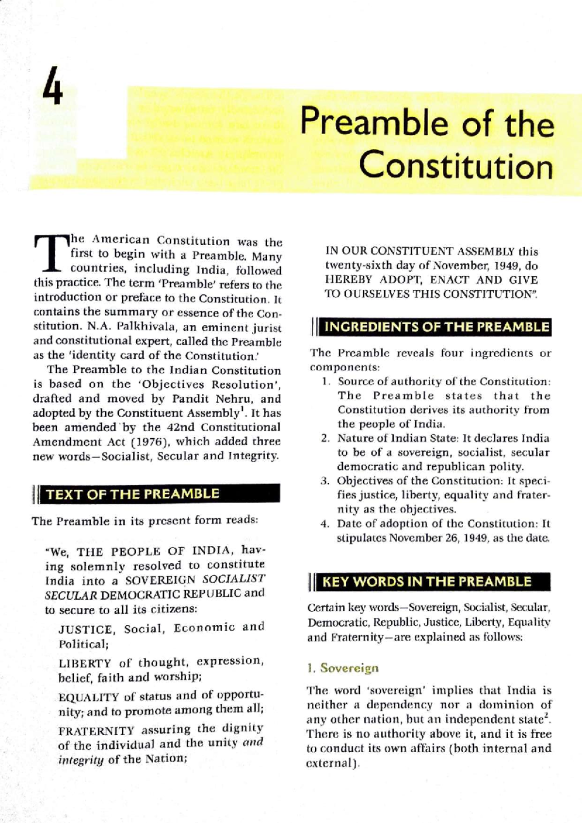 Preamble of the Indian Constitution: Key Features and Significance ...