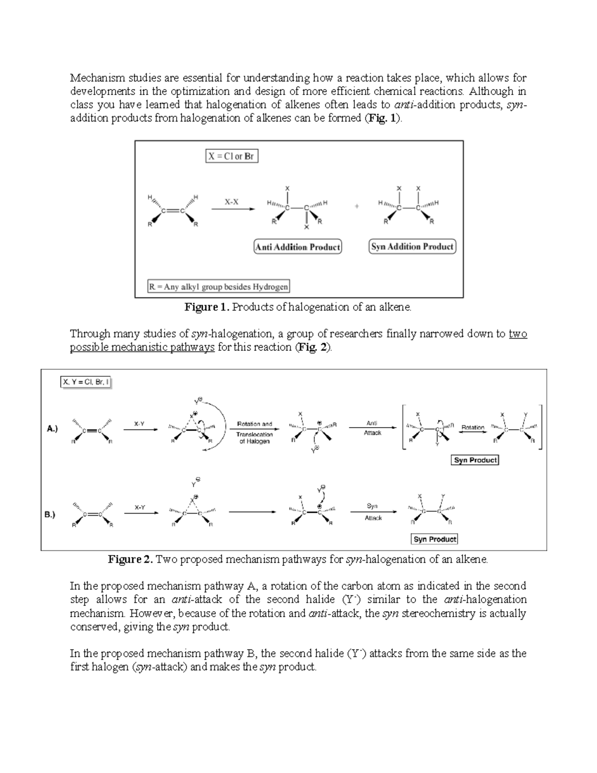 Organic 2 Special Assignment: Mechanistic Pathways in Alkene ...