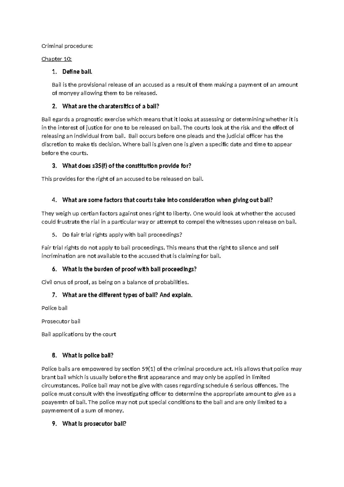 Criminal Procedure Study Guide: Key Concepts & Questions Overview - Studocu