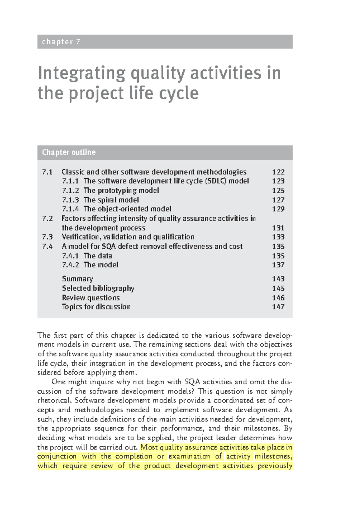 SQA Module 3 - Integrating Quality Activities in the Project Life Cycle ...