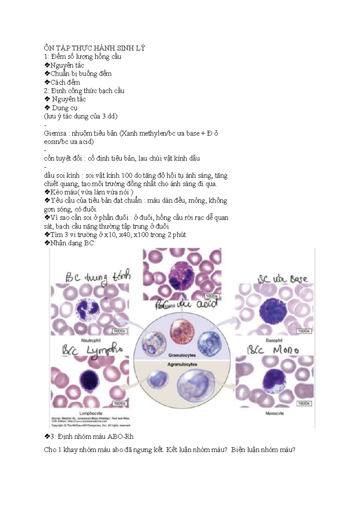 ÔN TẬP THỰC HÀNH SINH LÝ - Hóa sinh và Điện tim - Studocu