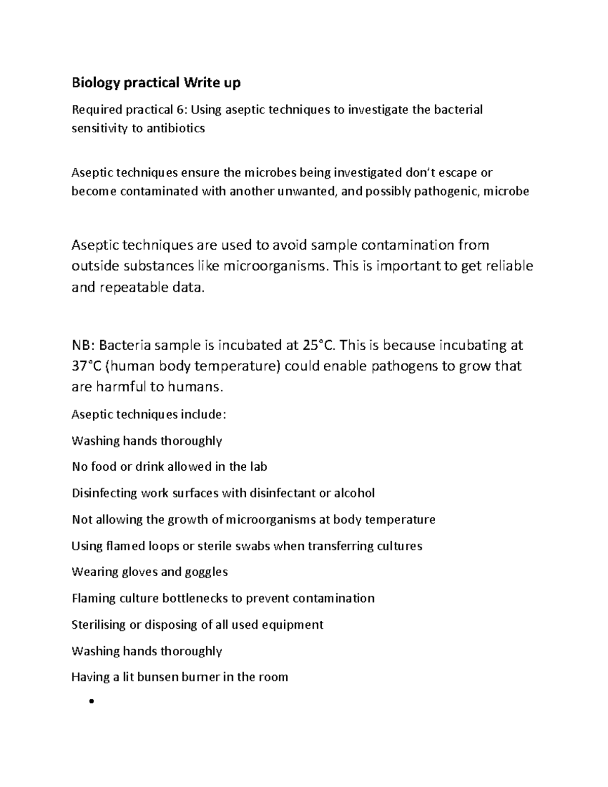 Document 46 - A level Biology practical 6 Write up - Biology practical ...