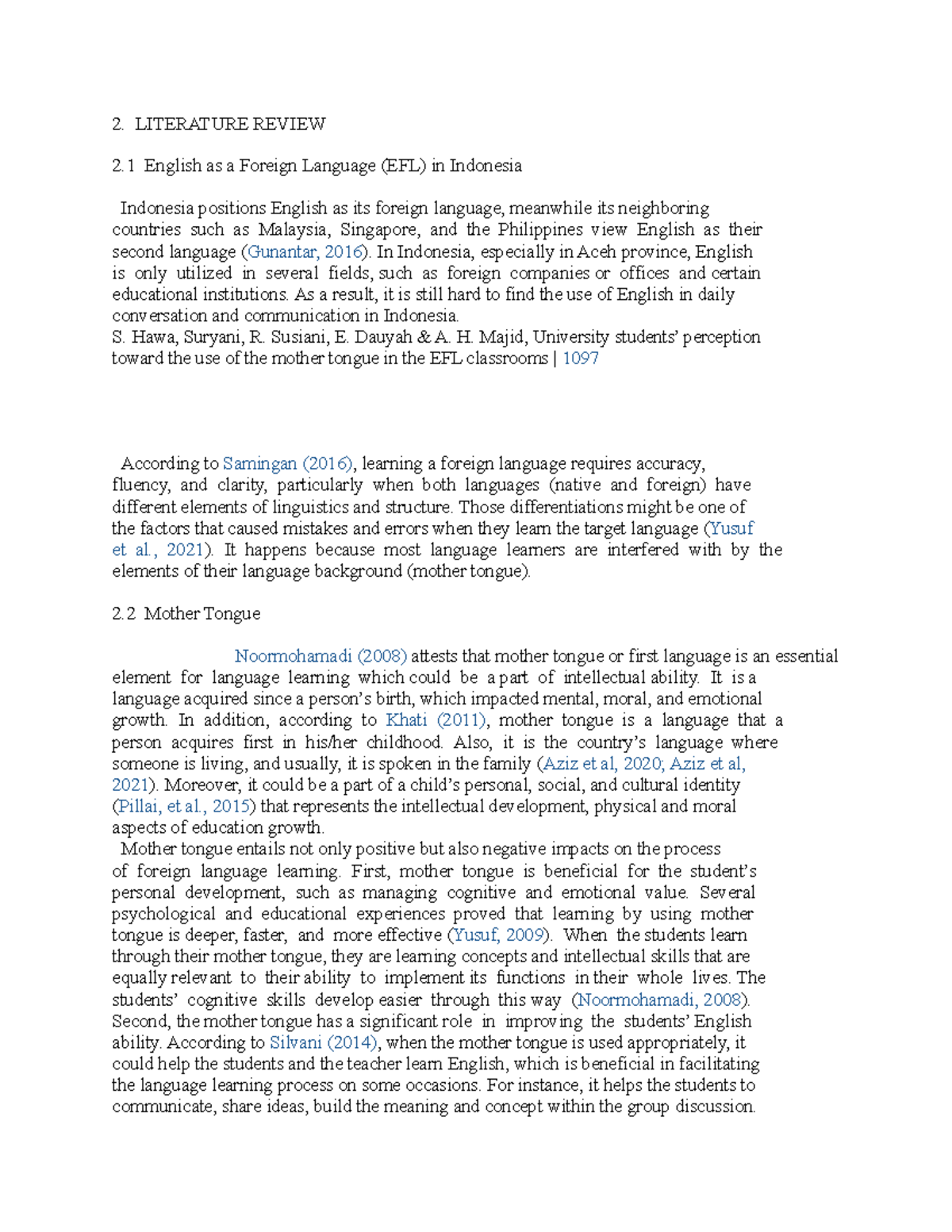 Rrl - RESEARCH - 2. LITERATURE REVIEW 2 English as a Foreign Language ...