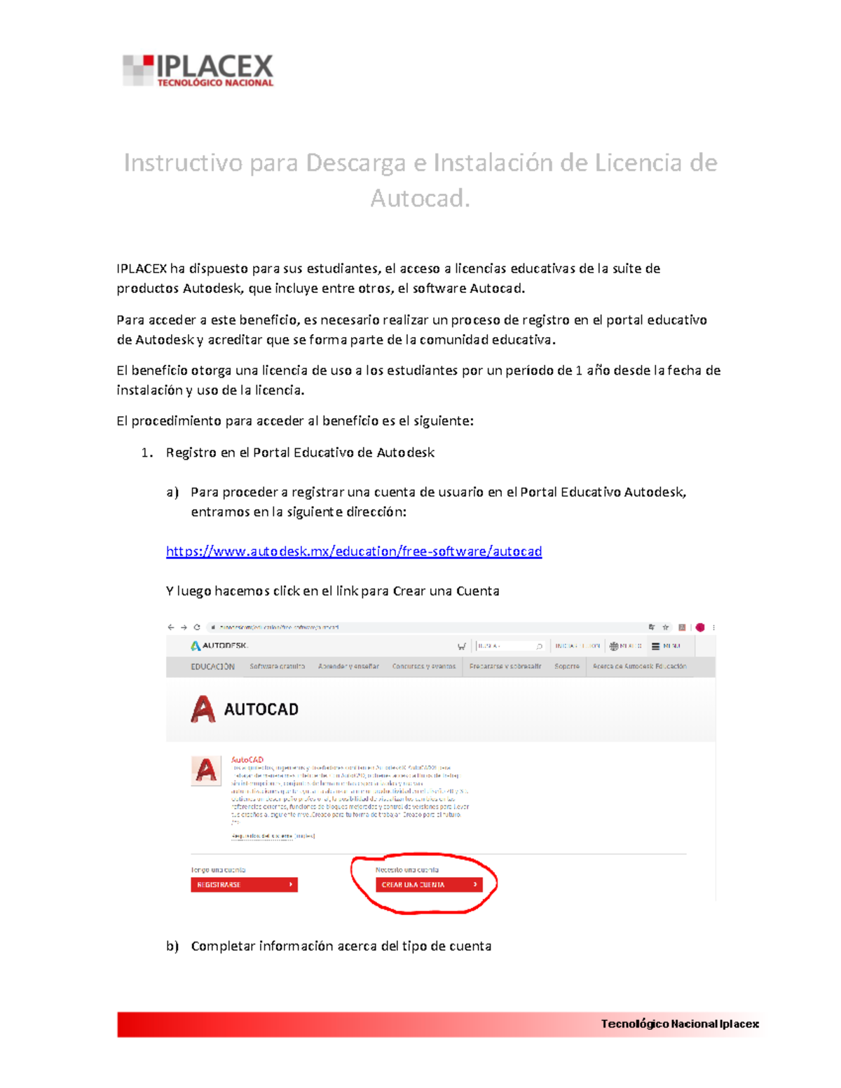 Instructivo de Descarga y Activación de Autocad para Estudiantes ...