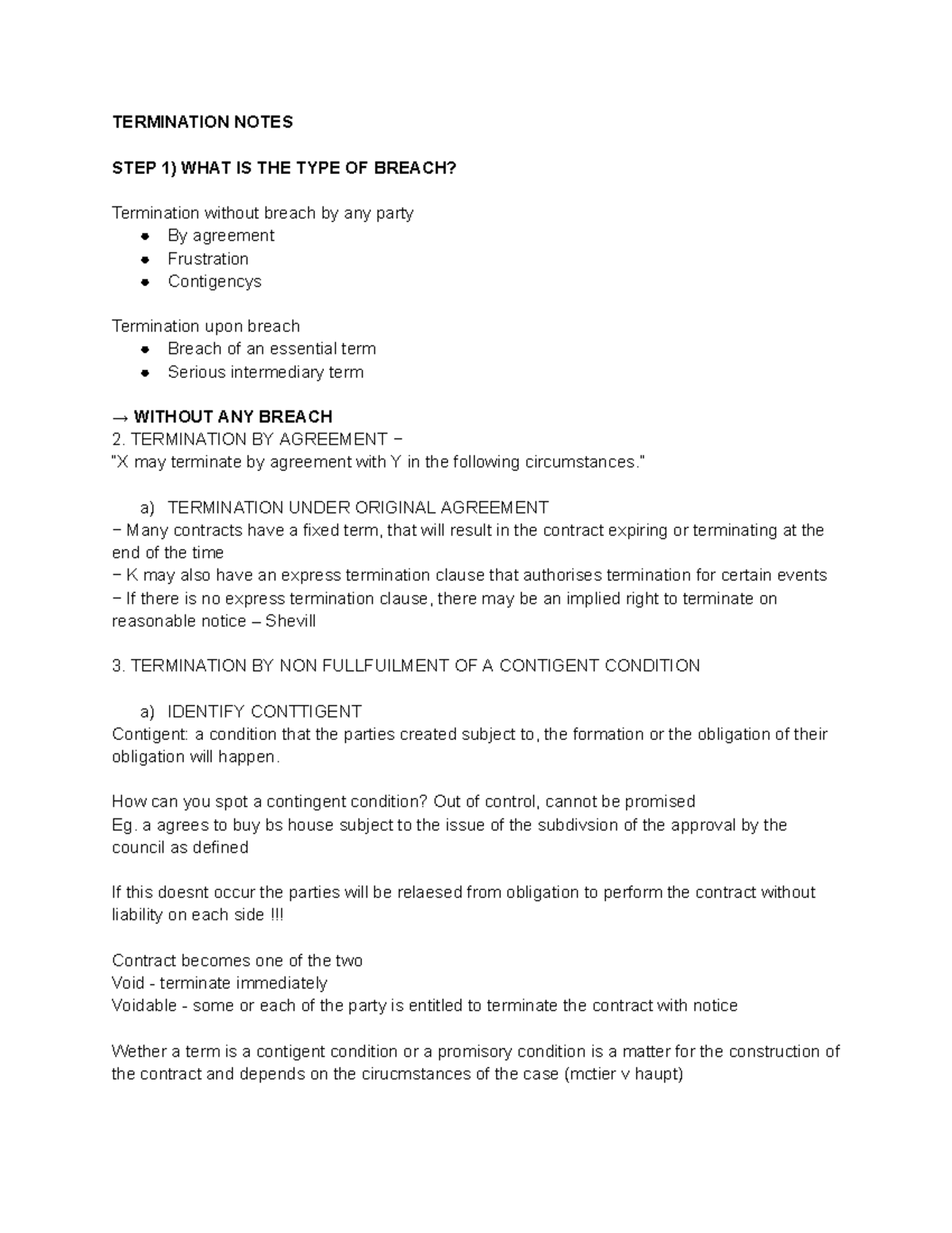Termination and Restriction Notes (LAW 101) - Studocu