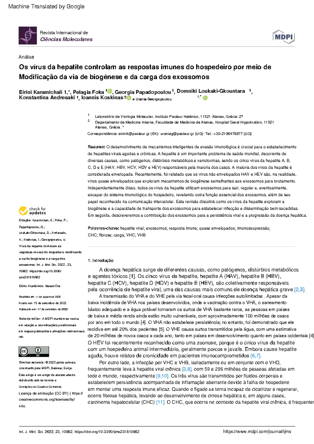 Análise dos Mecanismos de Evasão Imune pelos Vírus da Hepatite (Int. J ...