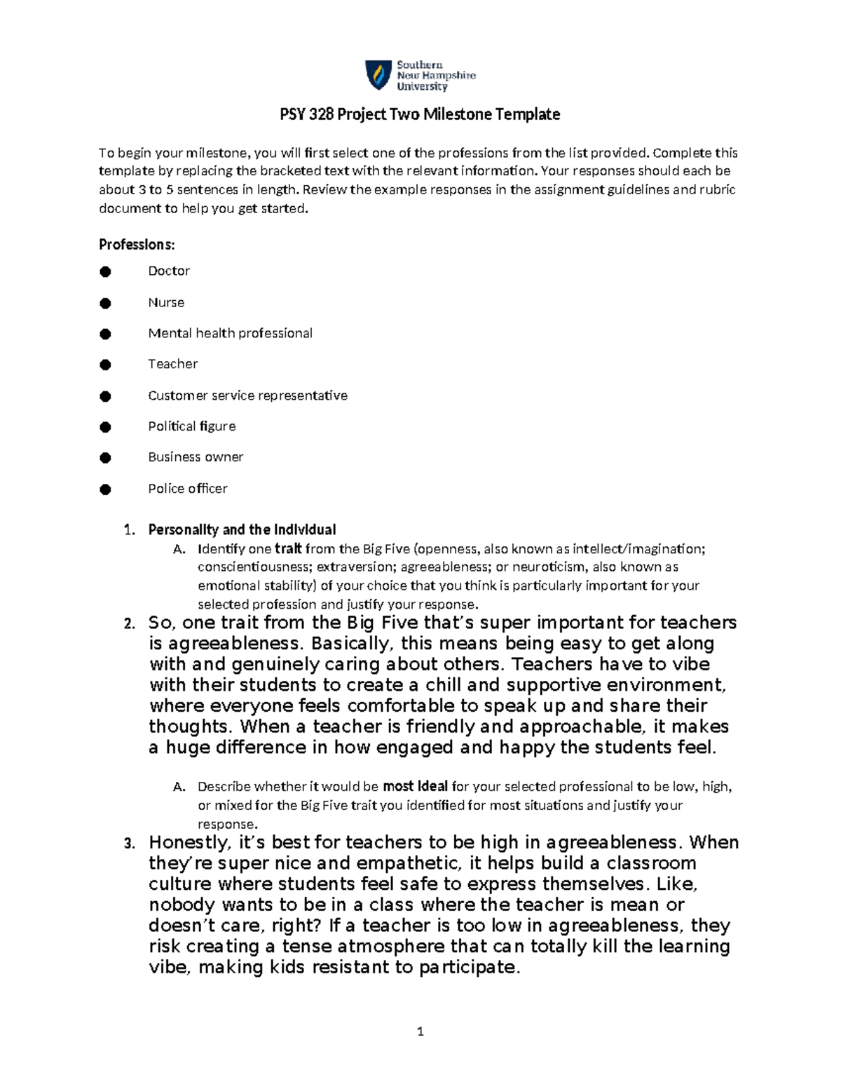 PSY 328 Project Two completed (project) - PSY 328 Project Two Milestone ...