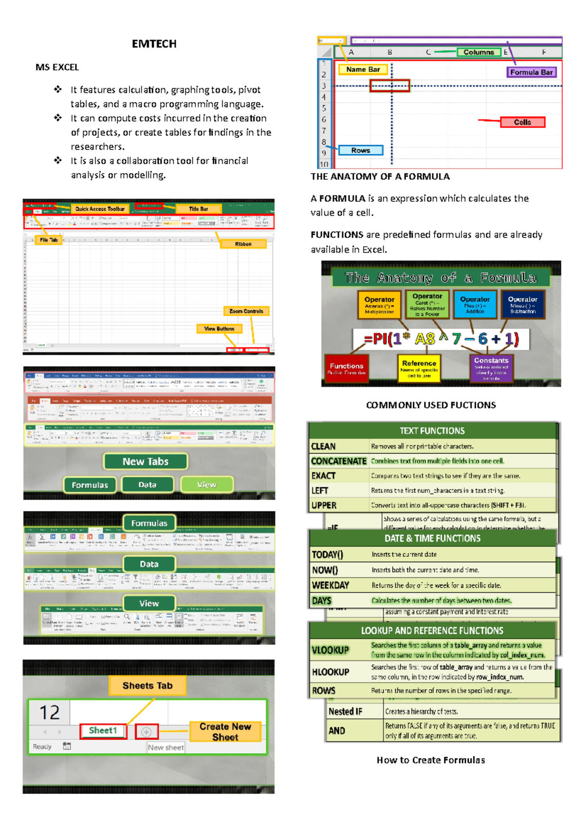 Emtech (1) 9 Advance - All about MS Excel. - EMTECH MS EXCEL It ...