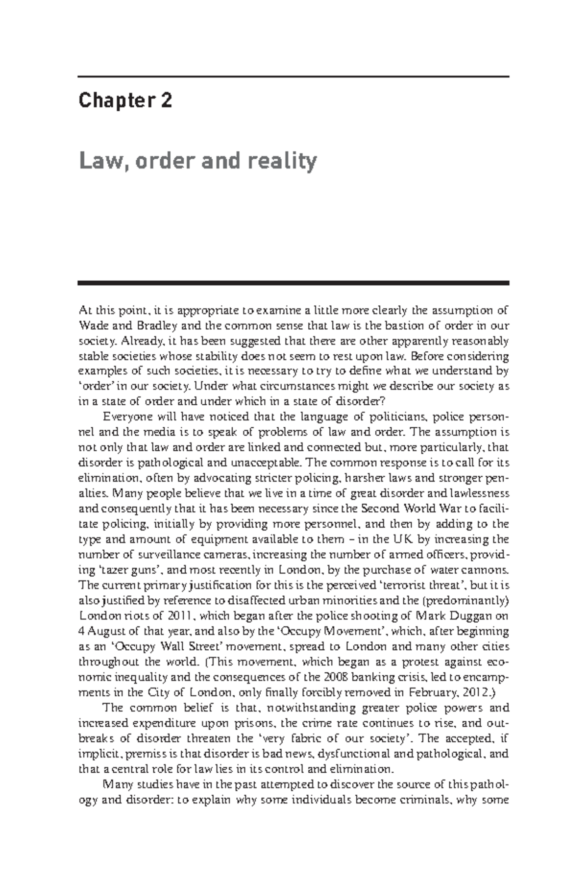 Chapter 2: Law, Order, and Reality - Lecture Notes (Course Code: 10 ...