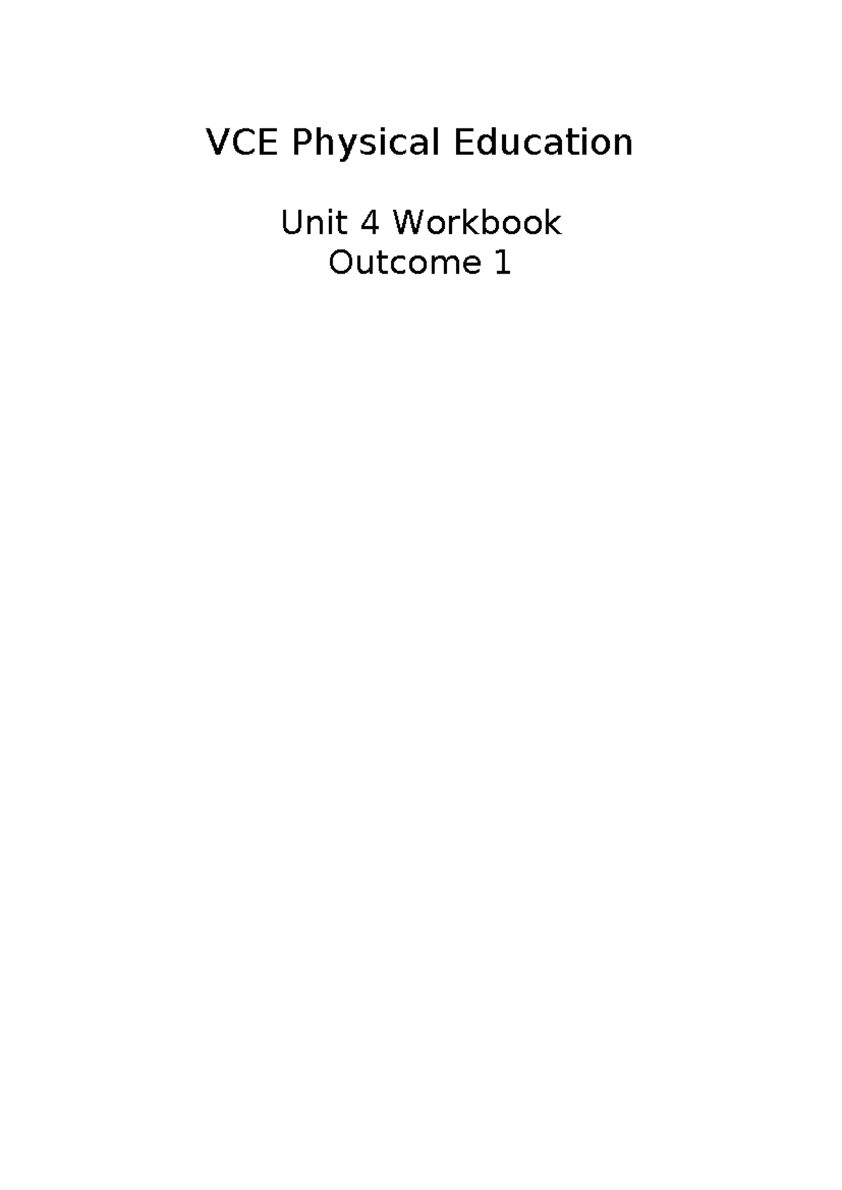 VCE Physical Education Unit 4 AOS1: Foundations of Effective Training Programs - Studocu