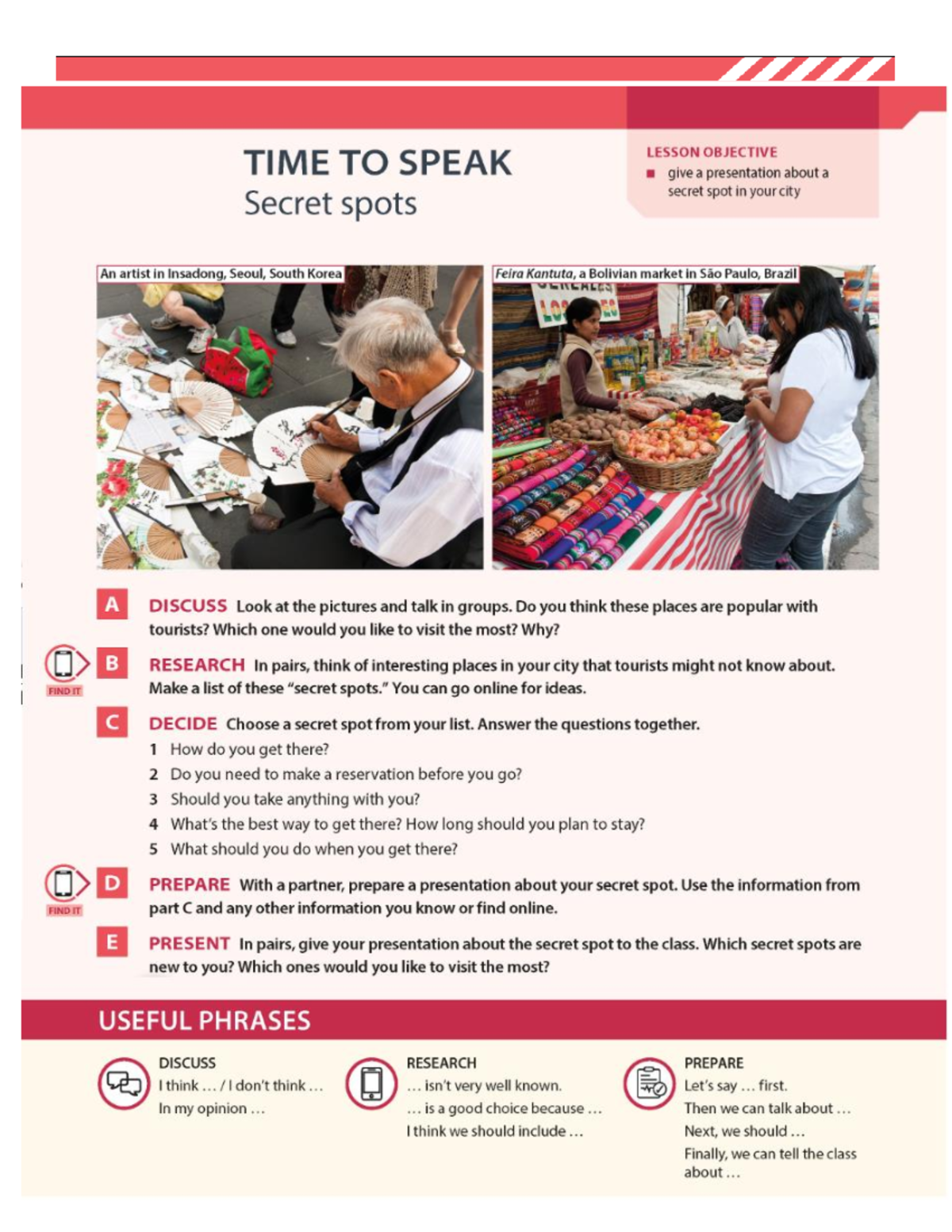 BUS 2.0 Level 3: Secret Spots Presentation Lesson Plan - Studocu