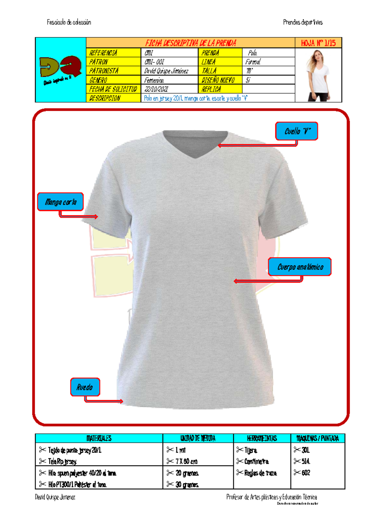 Ficha Técnica de Polos: Diagrama de Operaciones CM1 001 - Studocu