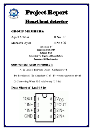 DLD Project Report: Stopwatch Circuit Design and Components - Studocu