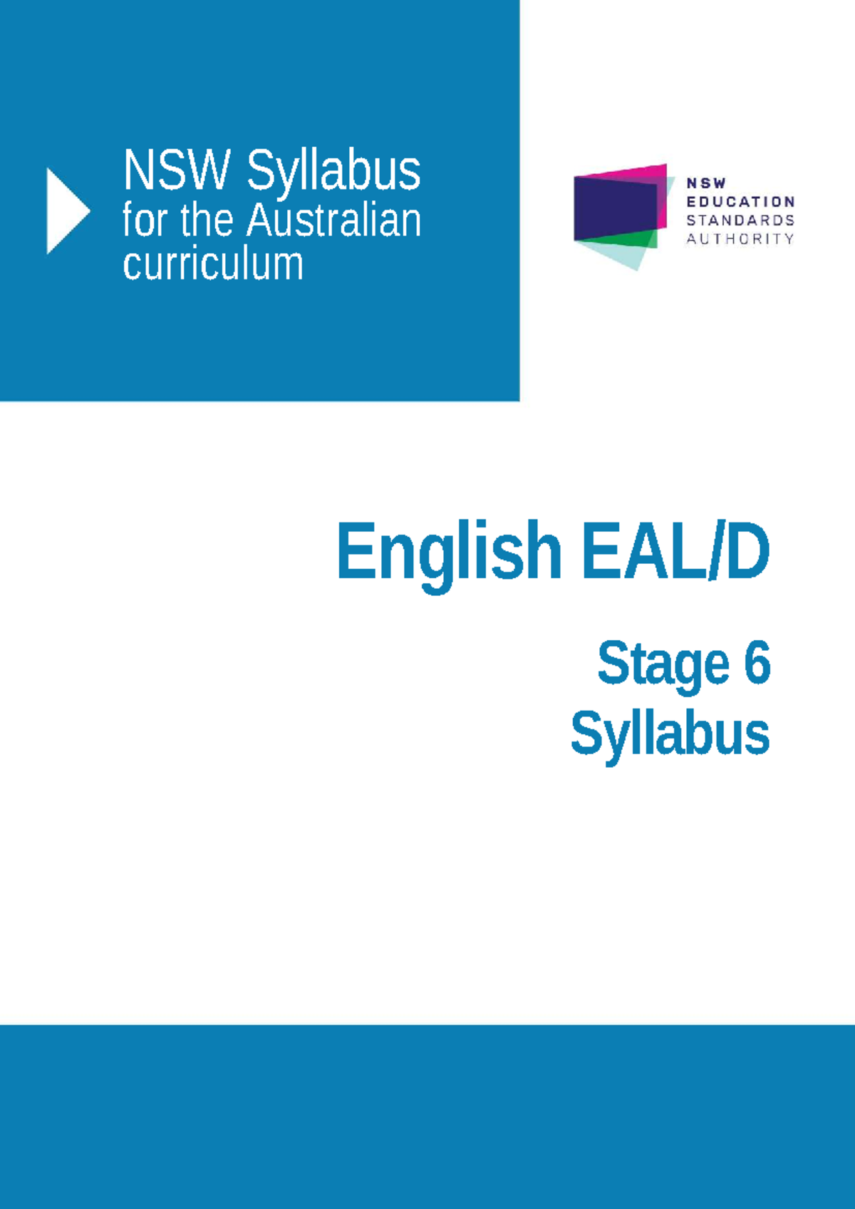 English Stage 6 Syllabus 2017: NSW Curriculum Overview and Guidelines ...