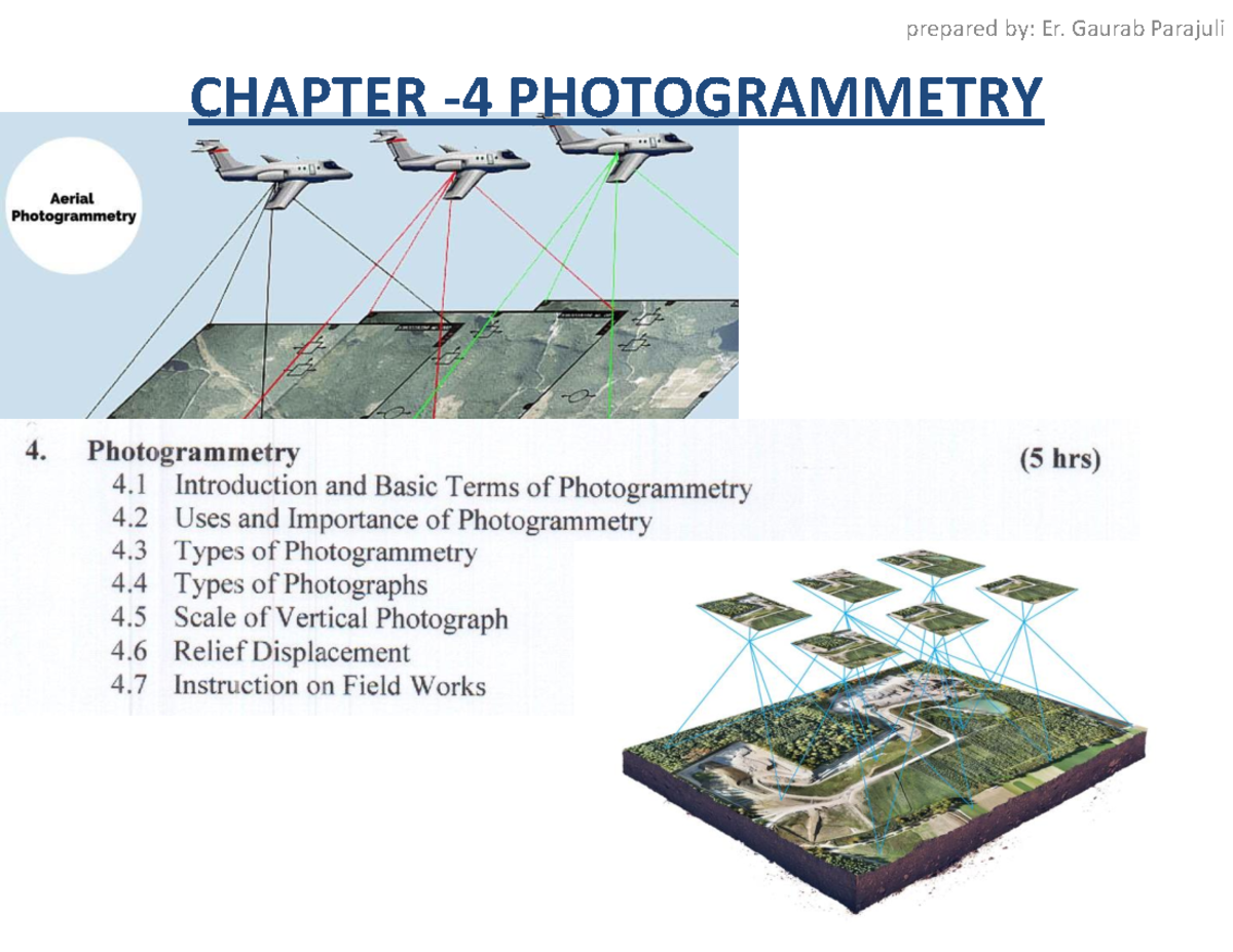 CHAPTER 4 PHOTOGRAMMETRY: Introduction, Uses, and Techniques - Studocu