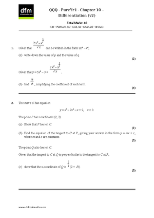 AQA GCSE Math Mock Paper 1 - Non-Calculator Practice Exam - Studocu