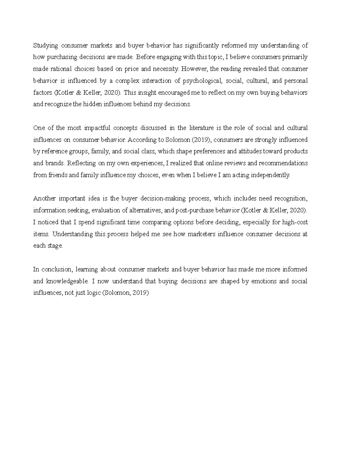 PMk Self-Reflection: Insights on Consumer Behavior and Decision-Making ...