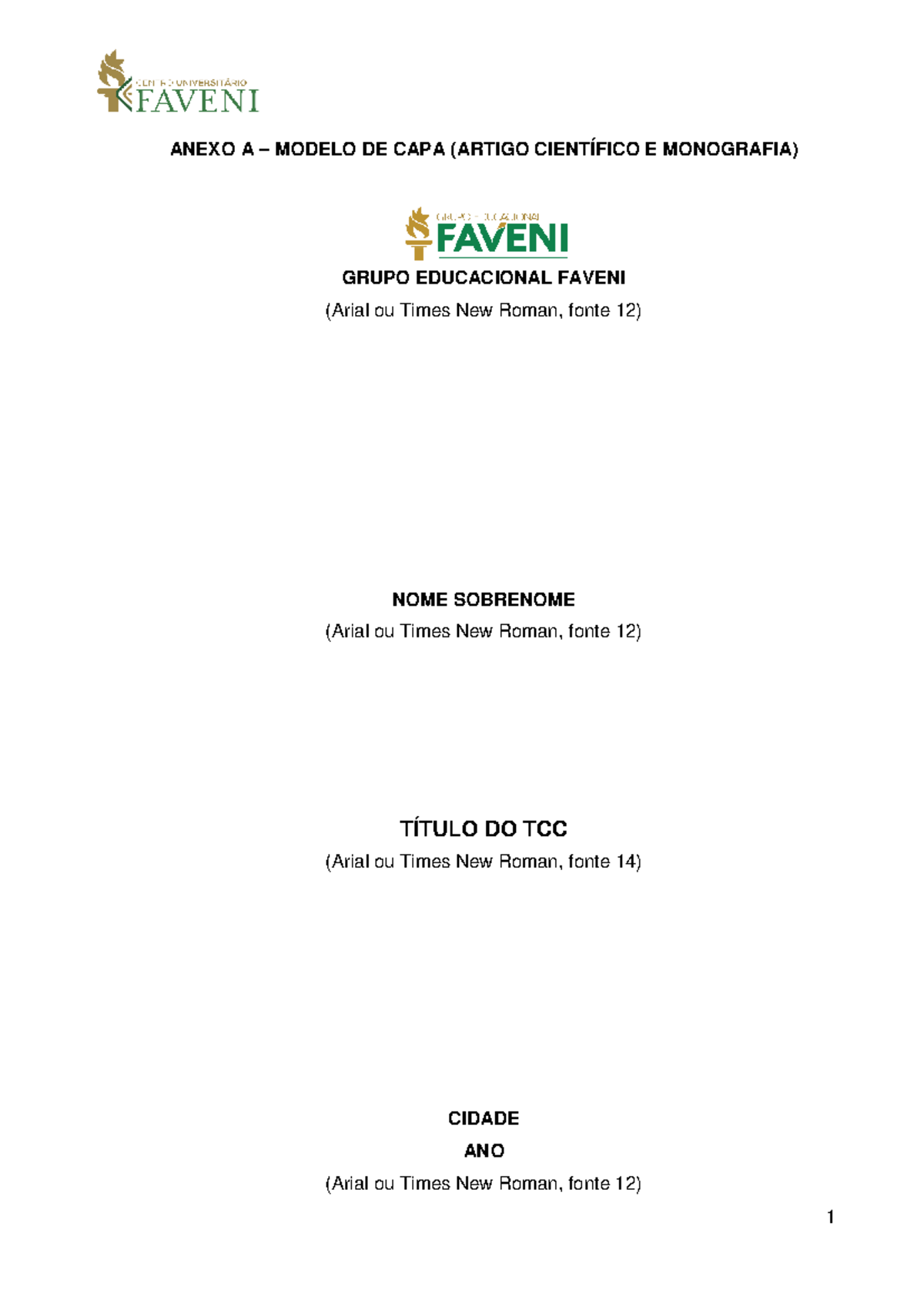 Modelo de TCC Faveni: Estrutura e Normas para Artigos Científicos - Studocu