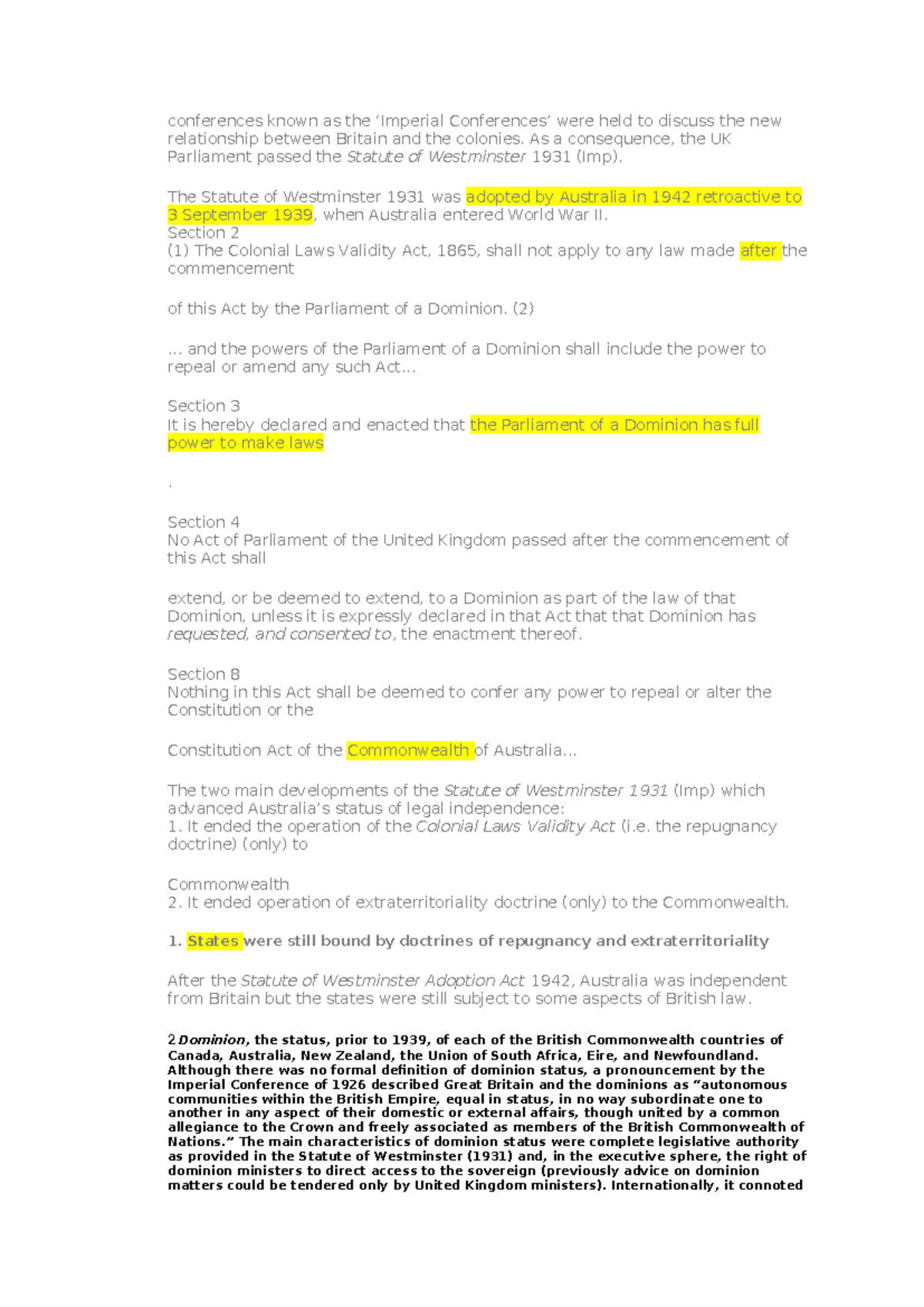 Statute of Westminster 1931 (Imp): Australia’s Legal Independence Notes ...
